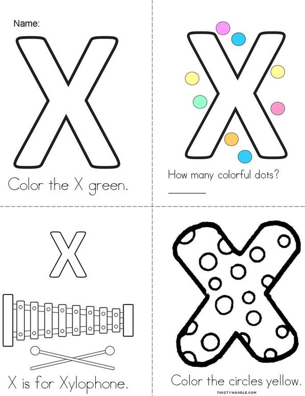 My Colorful Letter X Book Twisty Noodle