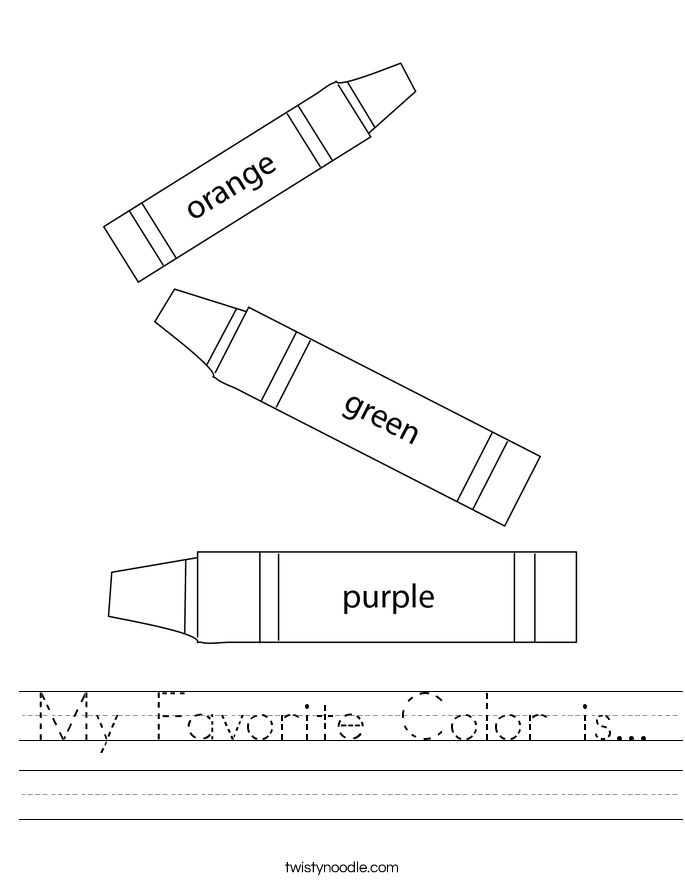 My Favorite Color is Worksheet - Twisty Noodle