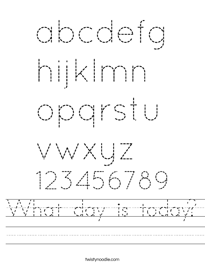 What day is today Worksheet - Twisty Noodle What day is today Worksheet - Twisty Noodle