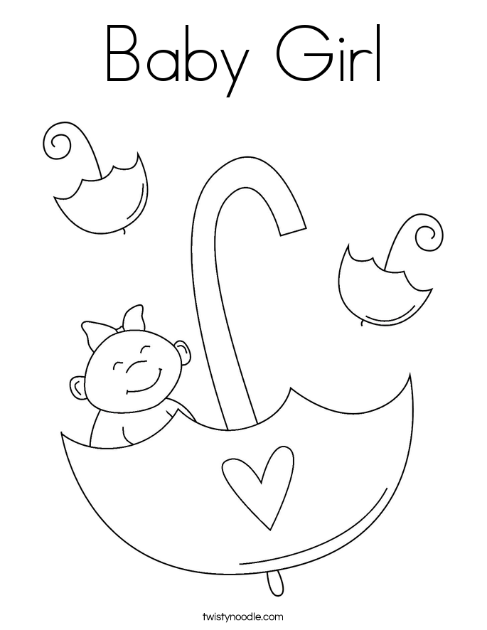 Baby Girl Coloring Page Twisty Noodle Baby Girl Coloring Page Twisty Noodle