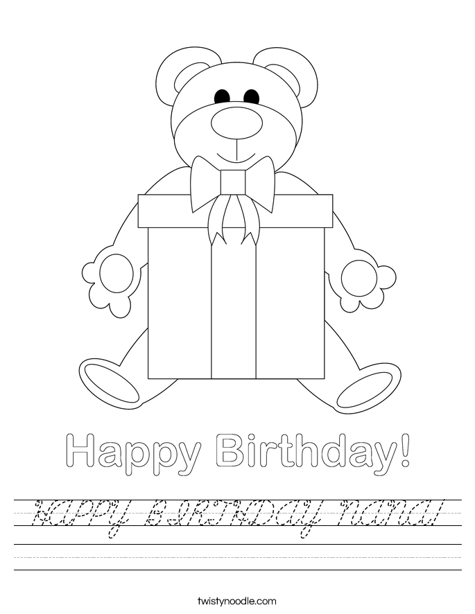 HAPPY BIRTHDAY NANA Worksheet Cursive Twisty Noodle HAPPY BIRTHDAY NANA Worksheet Cursive Twisty Noodle