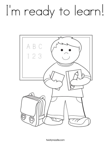 Boy Student in School Coloring Page