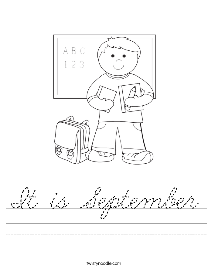 It Is September Worksheet Cursive Twisty Noodle it-is-september-worksheet-cursive-twisty-noodle