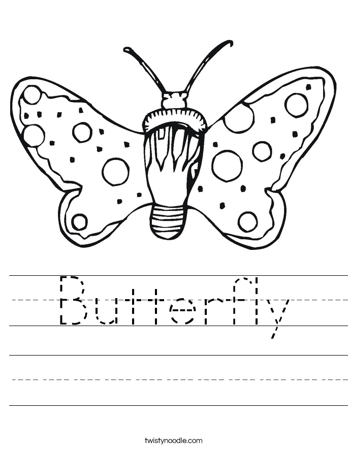 Butterfly Worksheet - Twisty Noodle