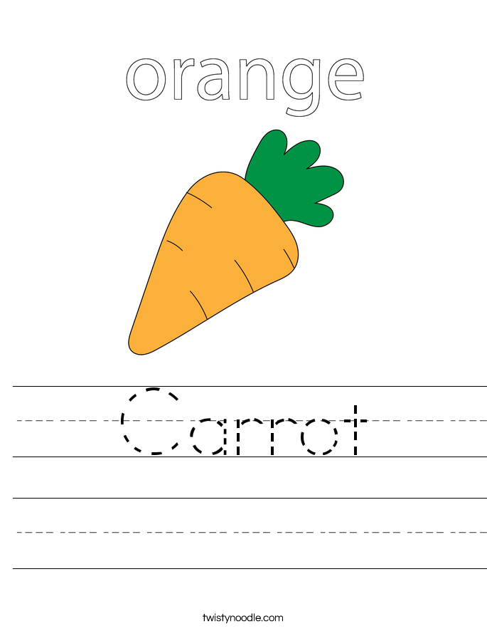 Carrot Worksheet - Twisty Noodle