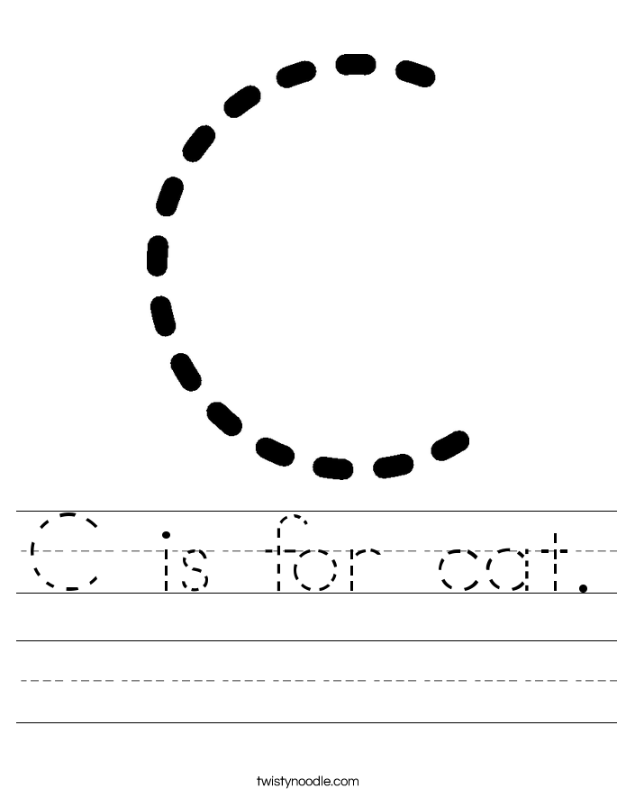 C is for cat Worksheet - Twisty Noodle