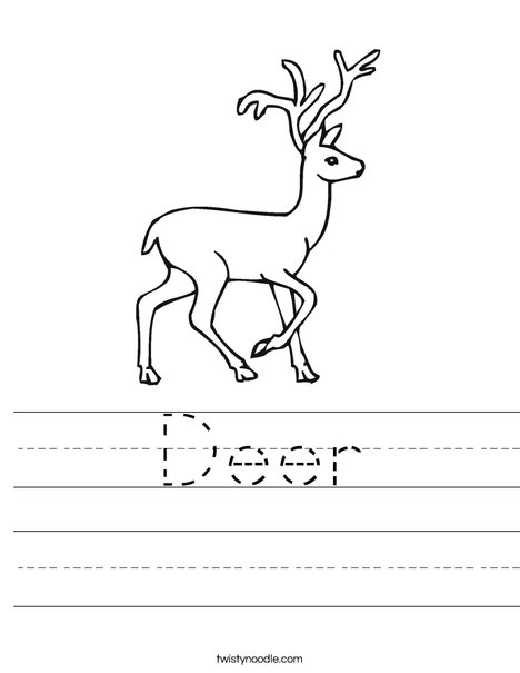 Deer Worksheet - Twisty Noodle