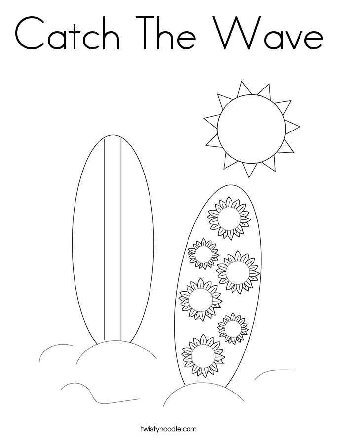 Catch The Wave Coloring Page - Twisty Noodle