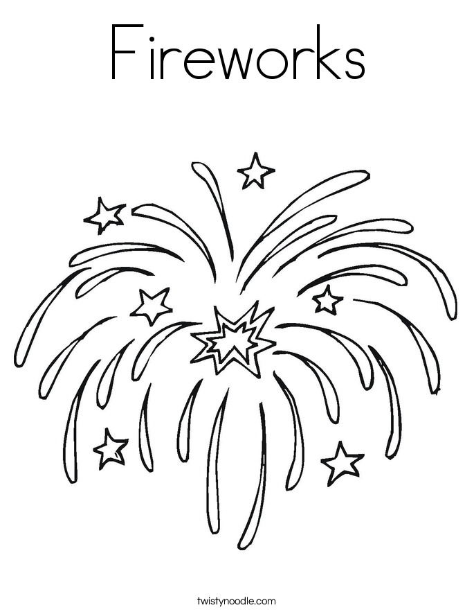 Fireworks Coloring Page - Twisty Noodle Fireworks Coloring Page - Twisty Noodle