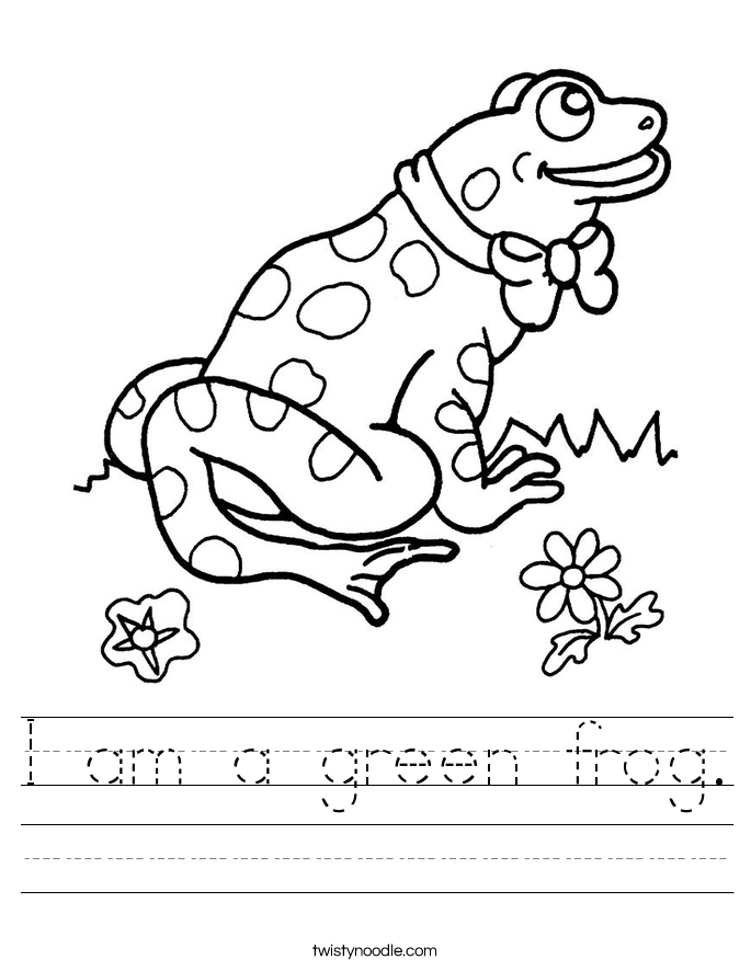 I Am A Green Frog Worksheet Twisty Noodle i-am-a-green-frog-worksheet-twisty-noodle