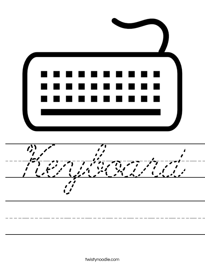 Keyboard Worksheet Cursive Twisty Noodle Keyboard Worksheet Cursive Twisty Noodle