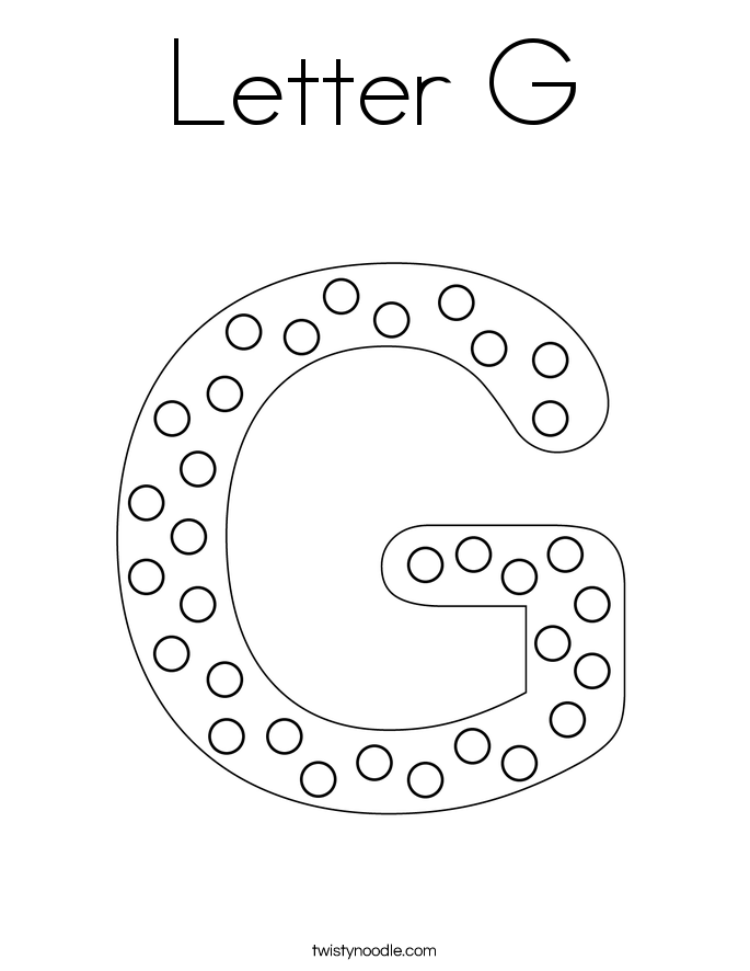 Letter G Coloring Page Twisty Noodle Letter G Coloring Page Twisty Noodle