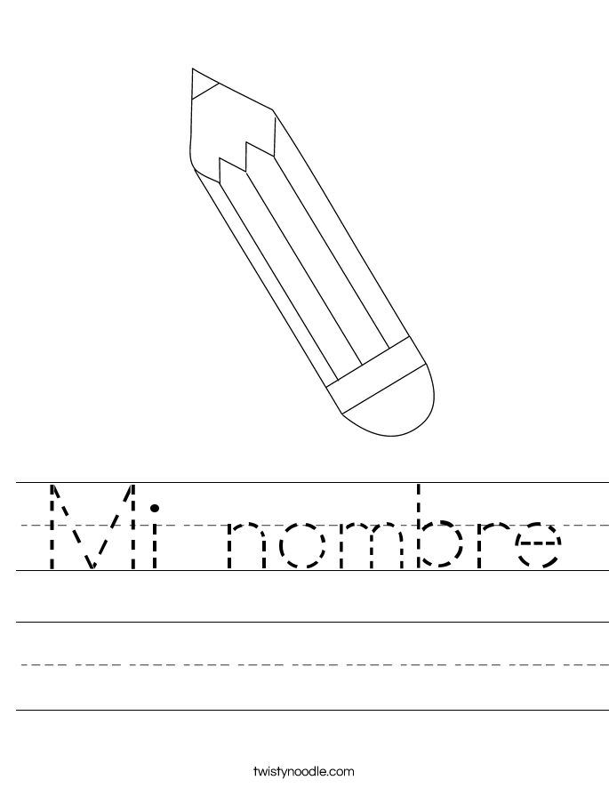 Mi nombre Worksheet - Twisty Noodle