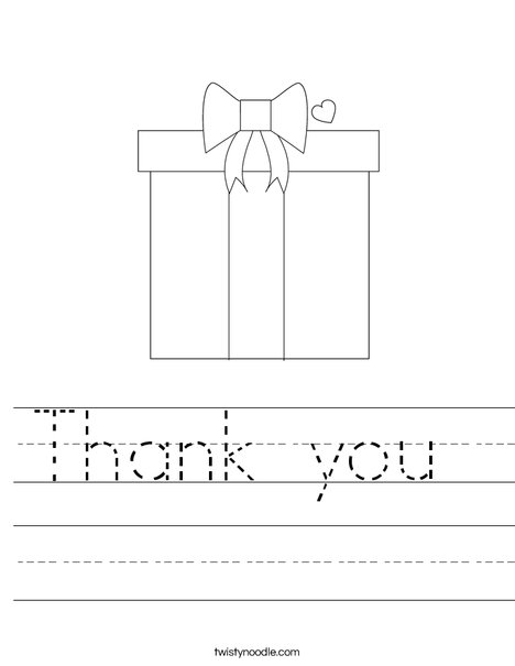 Thank you Worksheet - Twisty Noodle