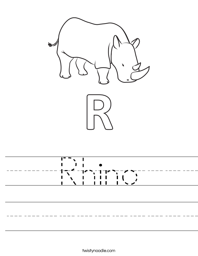 Rhino Worksheet - Twisty Noodle