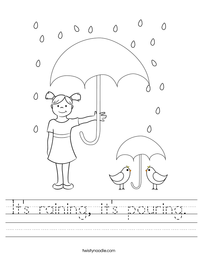 It's raining, it's pouring Worksheet - Twisty Noodle It's raining, it's pouring Worksheet - Twisty Noodle