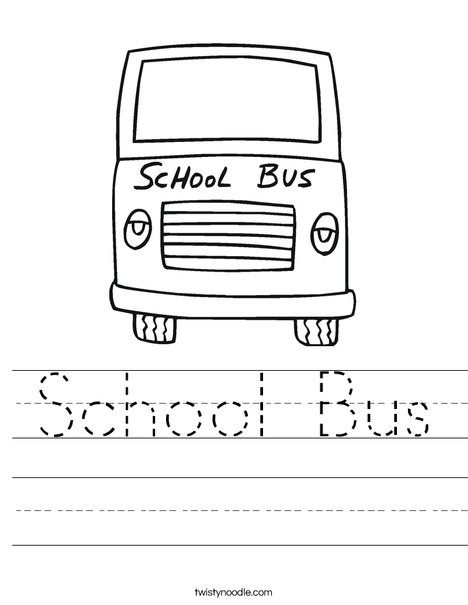 School Bus Worksheet - Twisty Noodle
