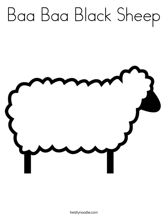Baa Baa Black Sheep Coloring Page - Twisty Noodle Baa Baa Black Sheep Coloring Page - Twisty Noodle