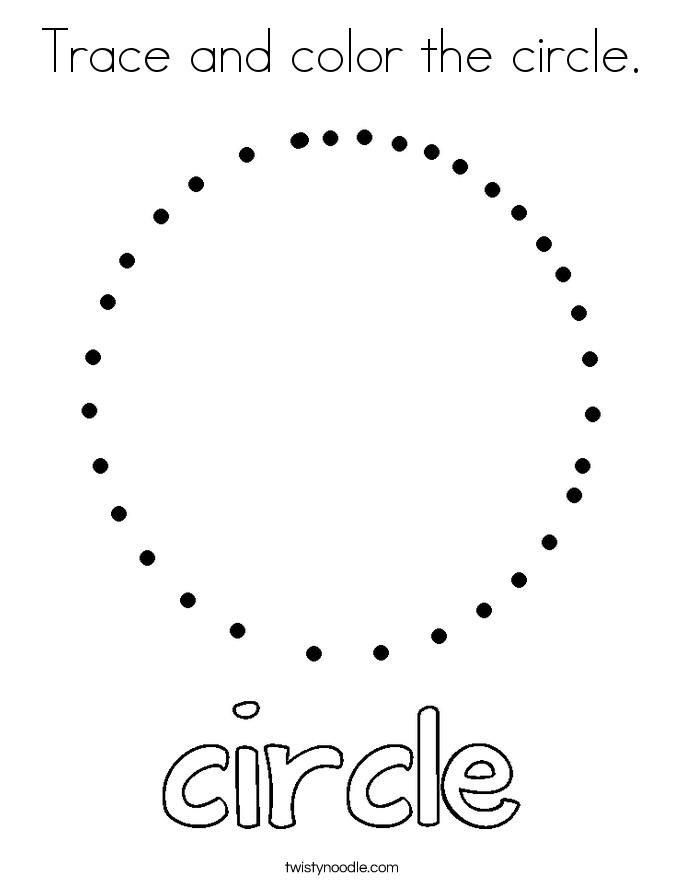 Trace and color the circle Coloring Page - Twisty Noodle Trace and color the circle Coloring Page - Twisty Noodle