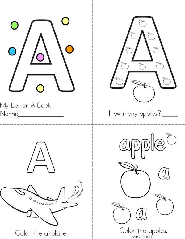 Letter A Book Printable