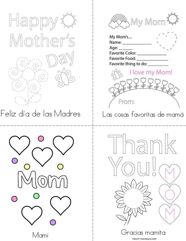 Mother's day/ día de las madres Book - Twisty Noodle