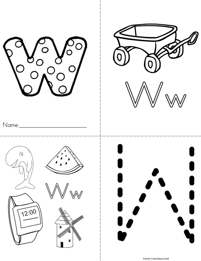 Letter W W Book Twisty Noodle