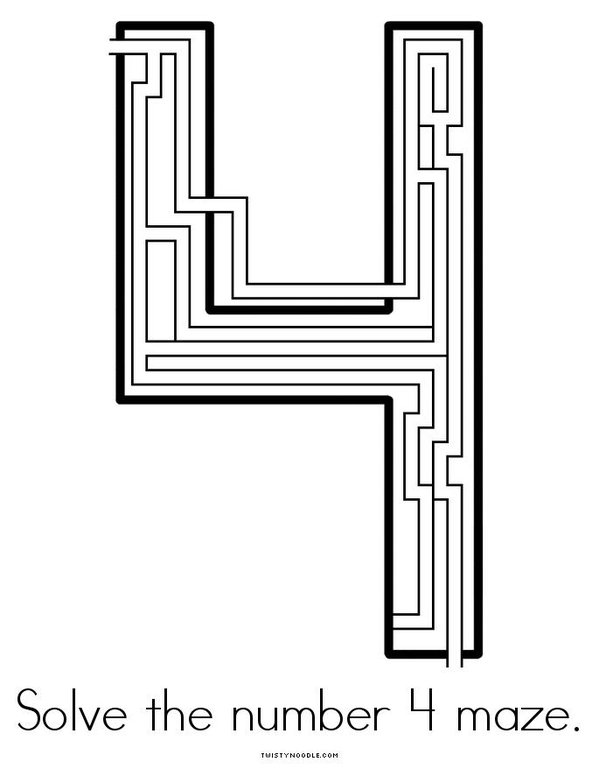 Number 4 Activity Book Twisty Noodle