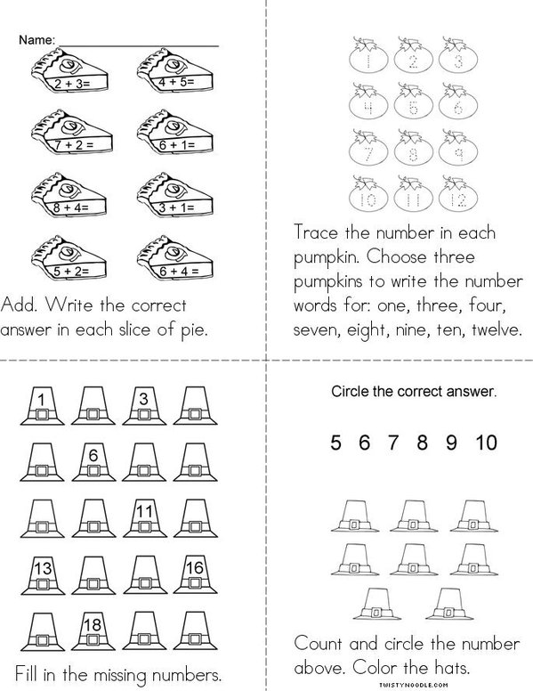 November Math Book - Twisty Noodle