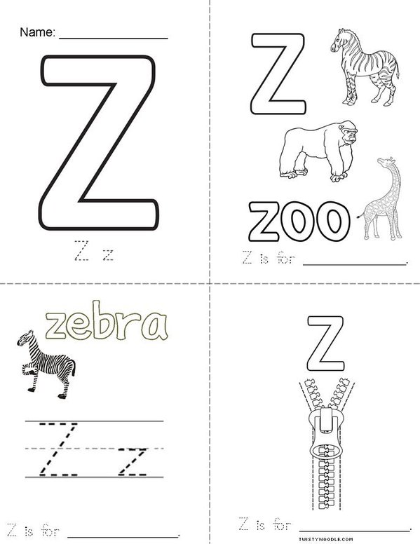 My Letter Z Book - Twisty Noodle