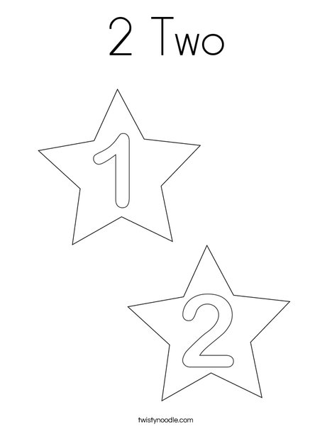 2 Two Coloring Page - Twisty Noodle 2 Two Coloring Page - Twisty Noodle