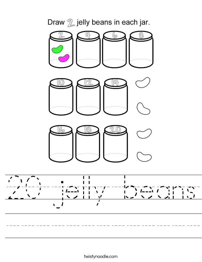 20 jelly beans Worksheet - Twisty Noodle