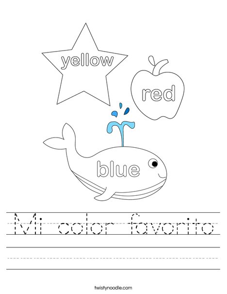 Mi color favorito Worksheet - Twisty Noodle