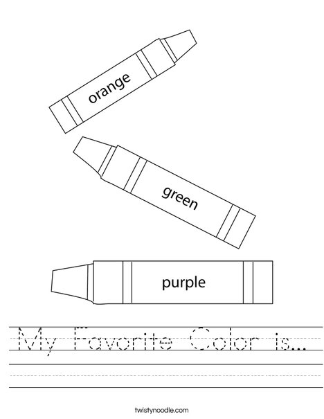 My Favorite Color is Worksheet - Twisty Noodle