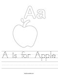 A is for Apple Coloring Page - Twisty Noodle
