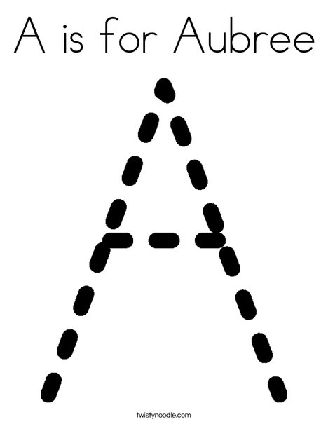 Aubree Letters Cursive Sketch Coloring Page