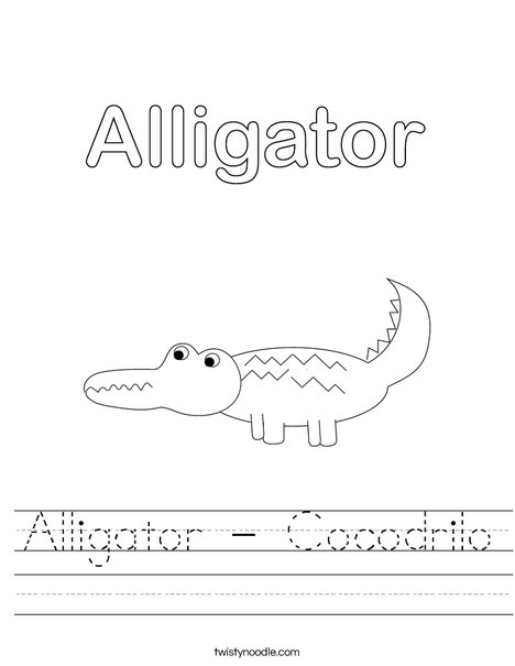 Alligator - Cocodrilo Worksheet - Twisty Noodle