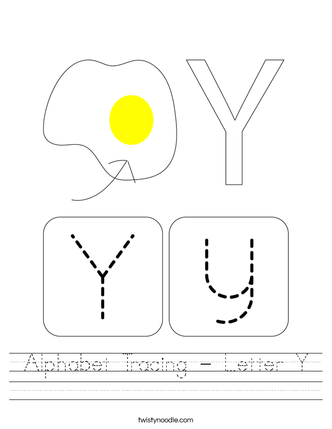 Alphabet Tracing - Letter Y Worksheet - Twisty Noodle Alphabet Tracing - Letter Y Worksheet - Twisty Noodle