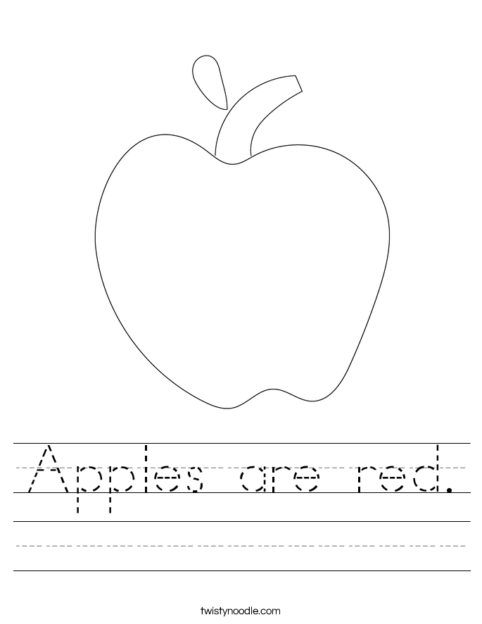 Apples are red Worksheet - Twisty Noodle