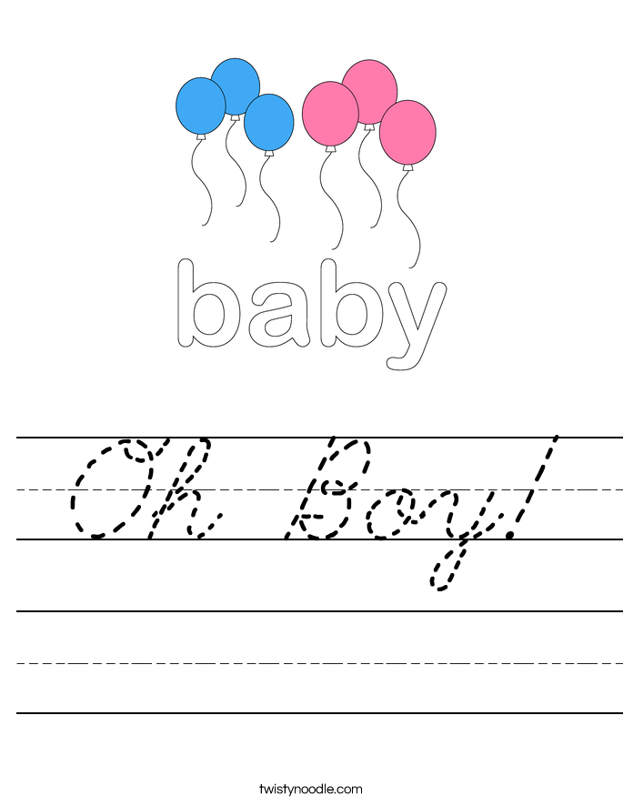 Oh Boy Worksheet - Cursive - Twisty Noodle