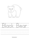 Black Bear Worksheet - Twisty Noodle