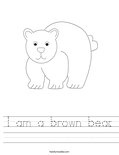 I am a brown bear Coloring Page - Twisty Noodle