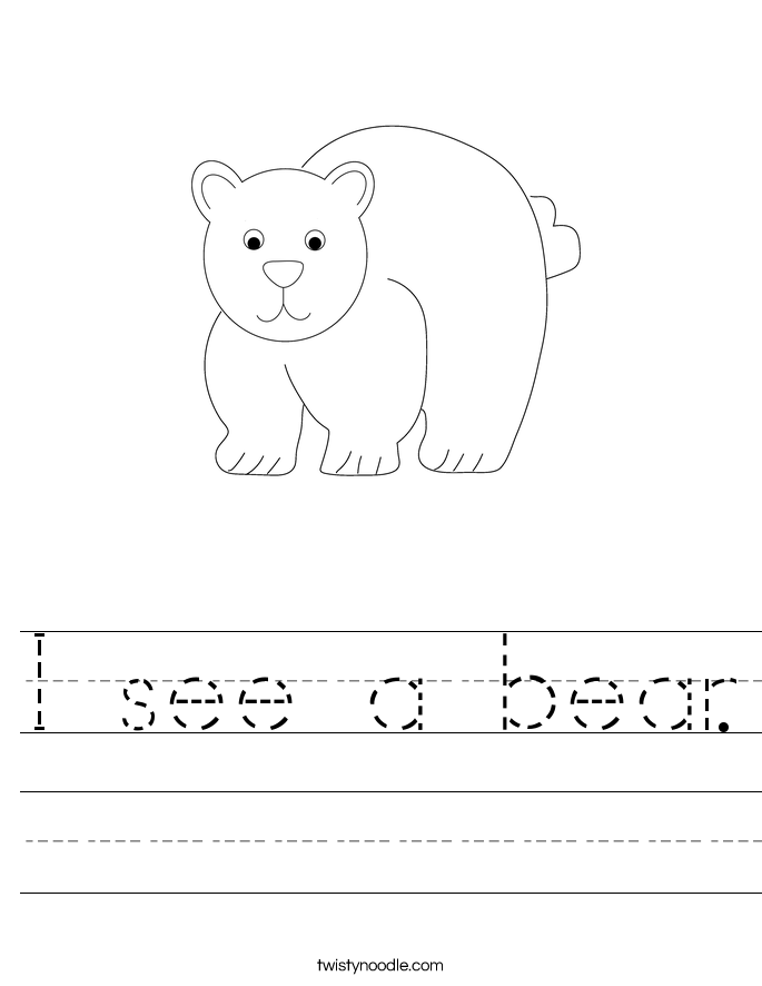 I see a bear Worksheet - Twisty Noodle