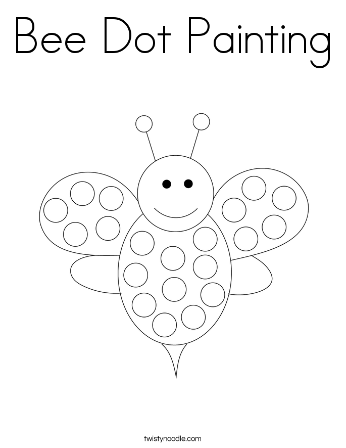 Bee Dot Painting Coloring Page - Twisty Noodle Bee Dot Painting Coloring Page - Twisty Noodle