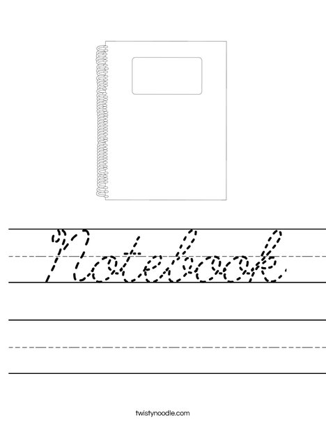 Notebook Worksheet - Cursive - Twisty Noodle