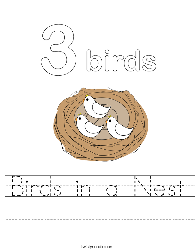 Birds in a Nest Worksheet - Twisty Noodle