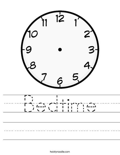 Bedtime Worksheet - Twisty Noodle