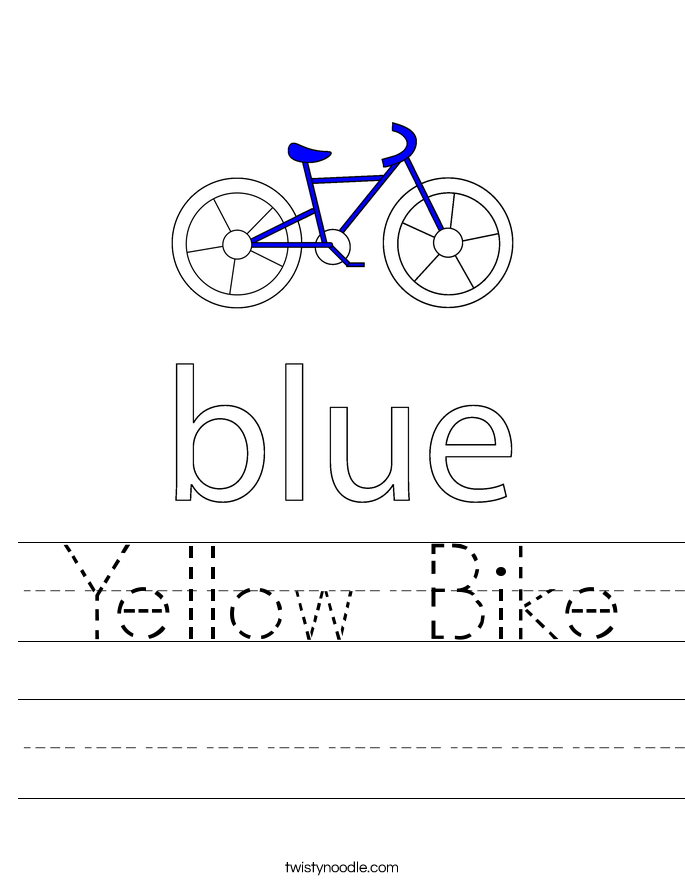 Yellow Bike Worksheet - Twisty Noodle