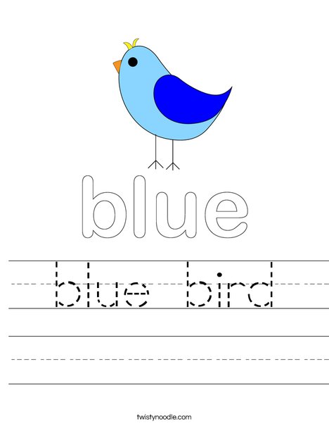 blue bird Worksheet - Twisty Noodle