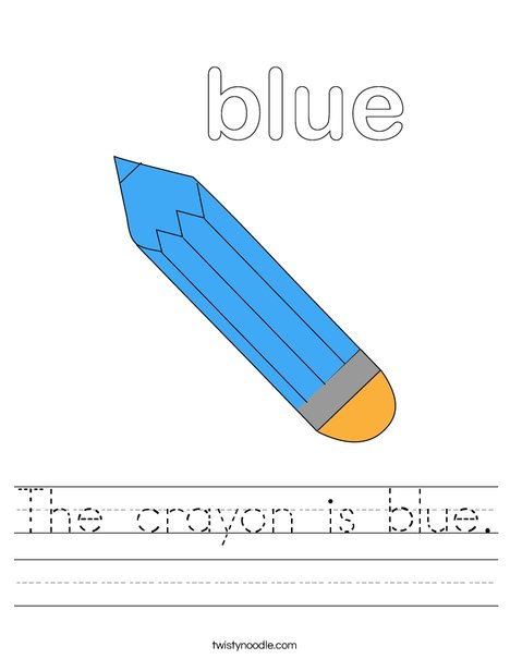 The crayon is blue Worksheet - Twisty Noodle