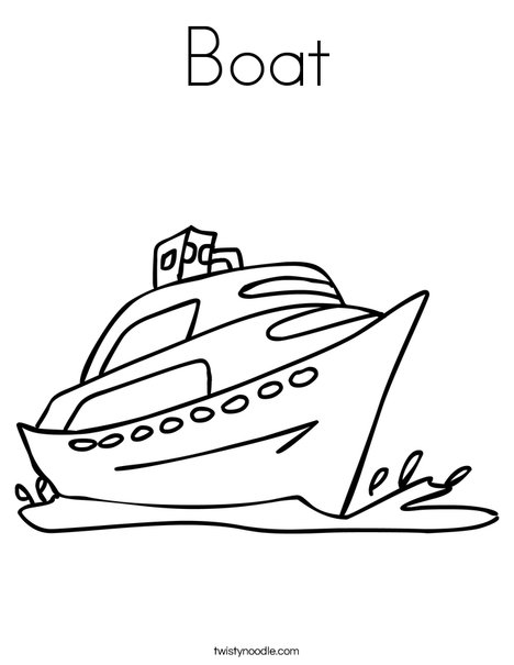 Boat Coloring Page - Twisty Noodle